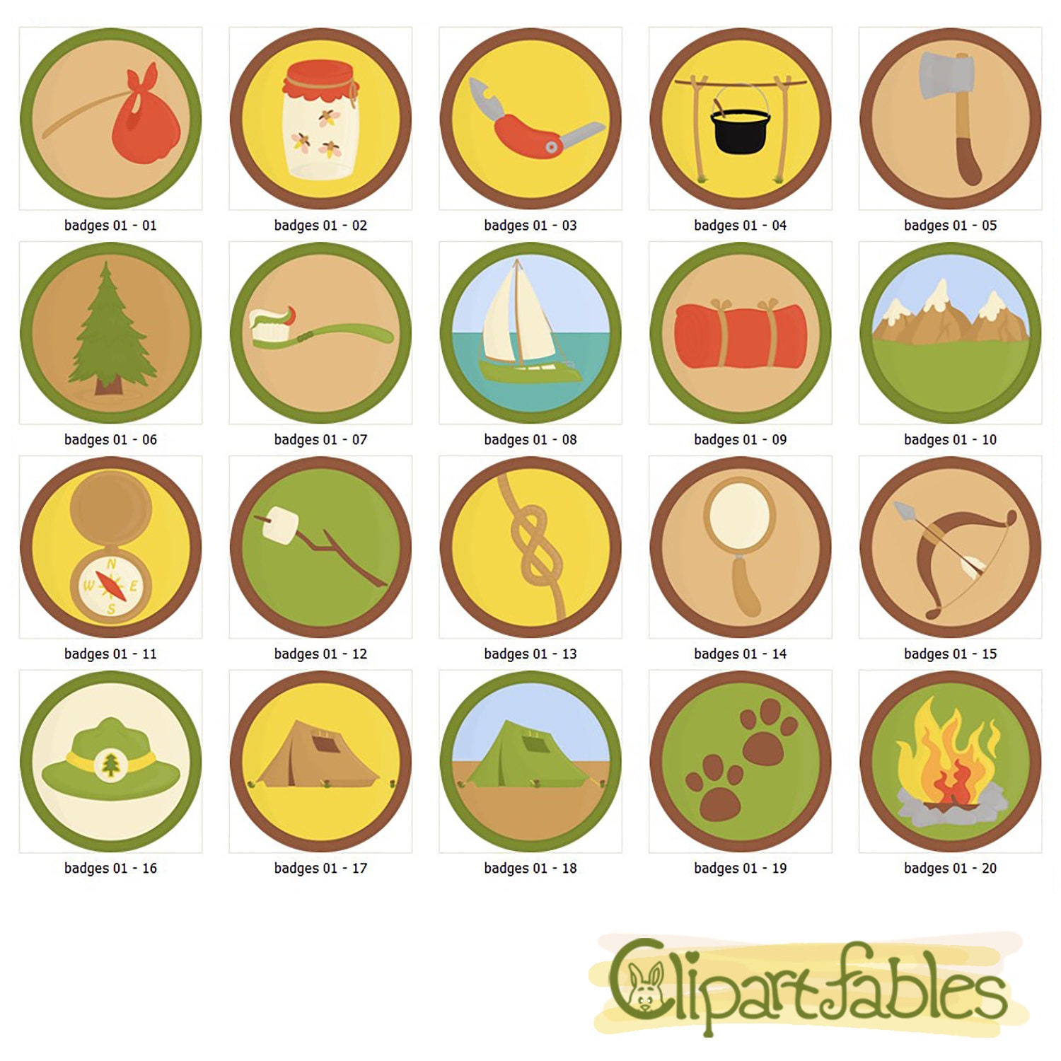 Cute SCOUT BADGES Clipart Circle Patch Clip Art Embroidered - Etsy UK