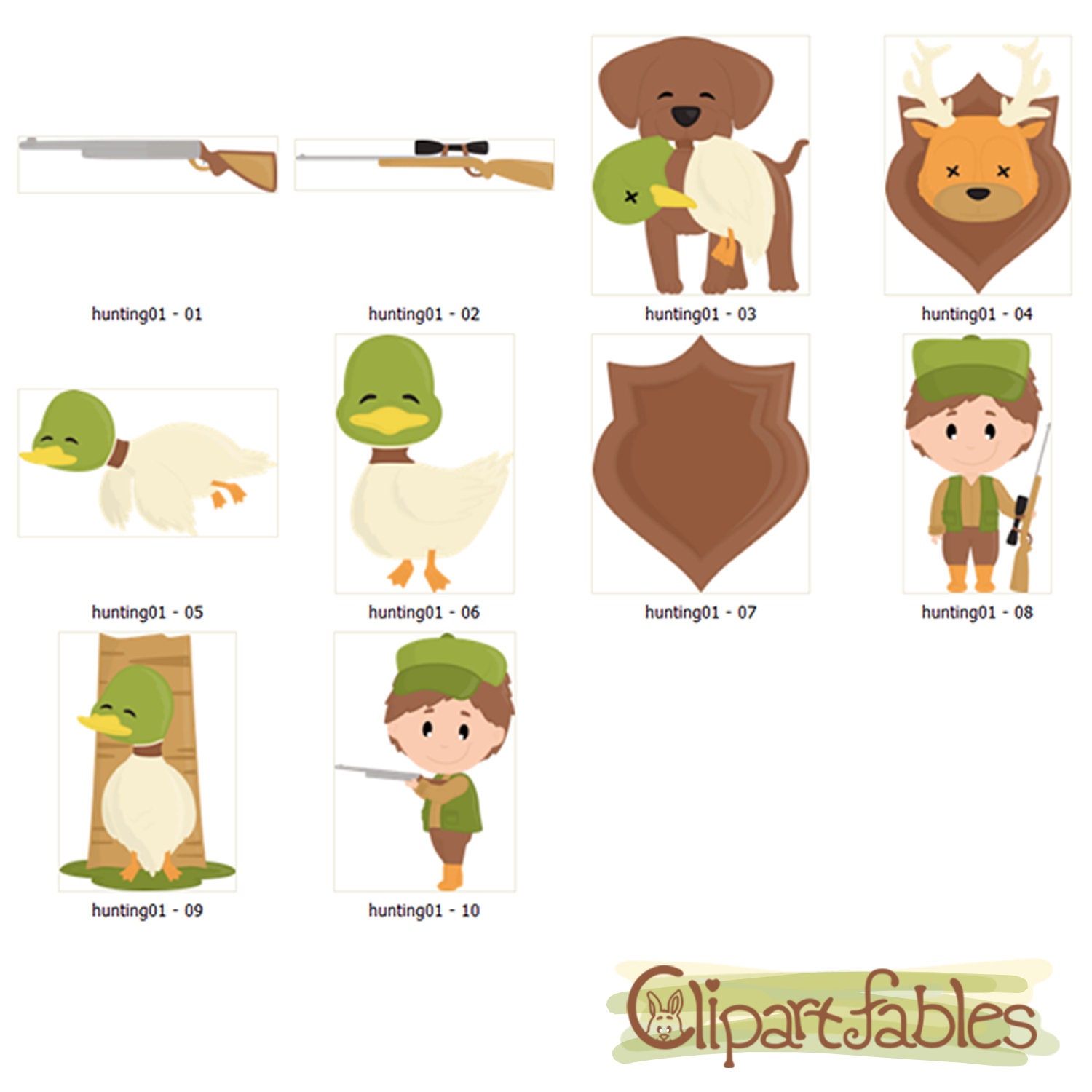 Cute DUCK HUNTING Clipart Hunter Clip Art Funny Characters - Etsy UK