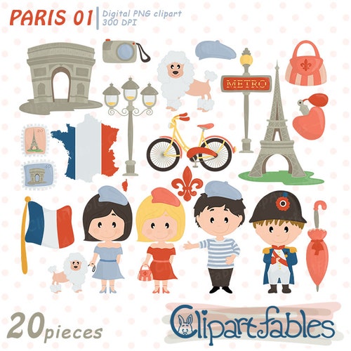 Watercolor Paris Clipart Eiffel Tower Travel Clipart - Etsy