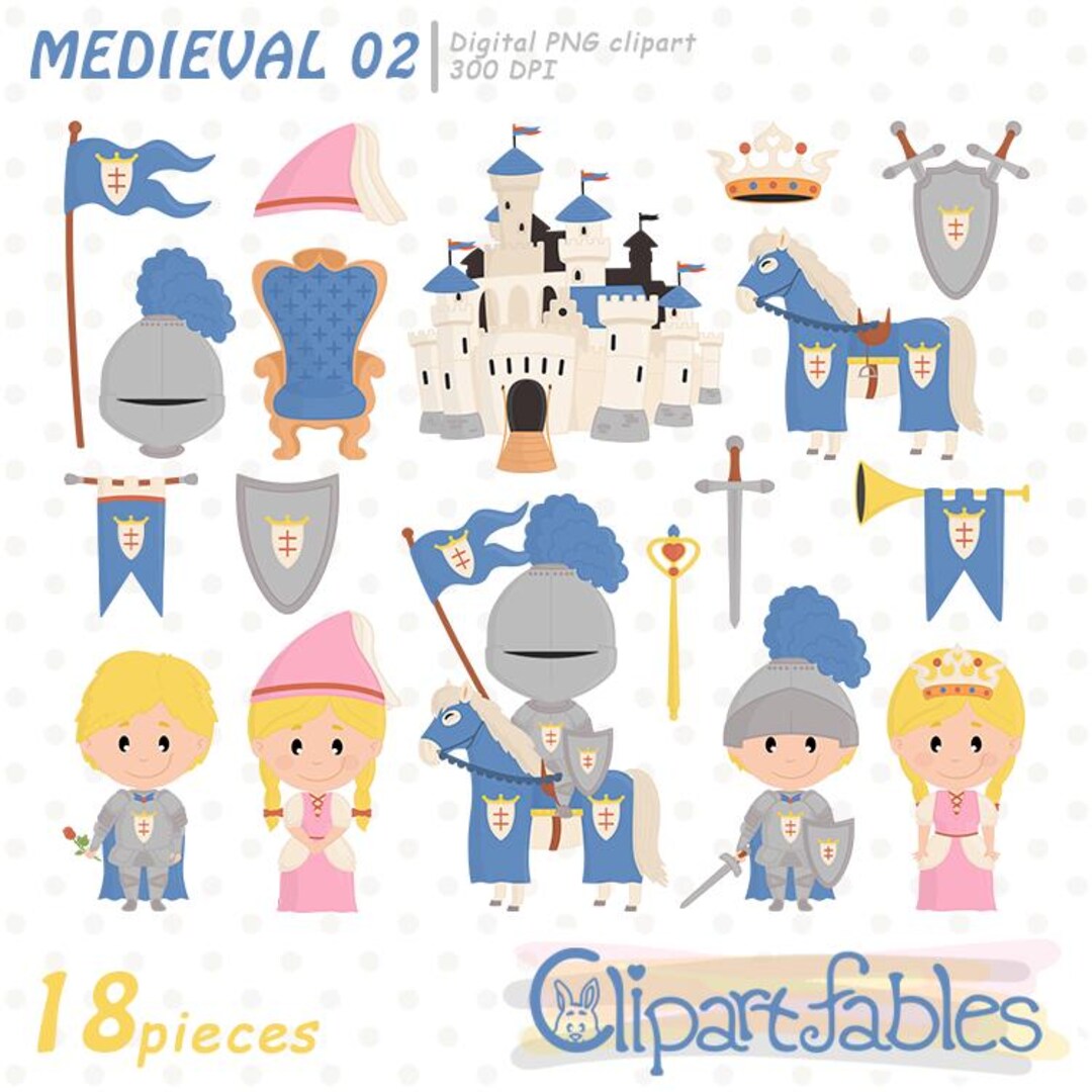 MEDIEVAL (2) Clipart, Fairy Tale Clip Art Set, Charming Prince ...
