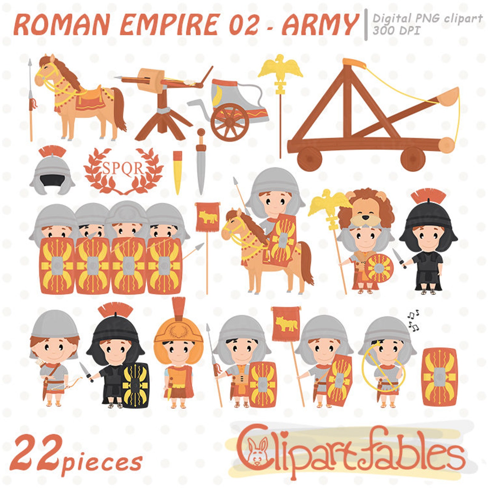 ANCIENT ROMAN ARMY Clipart, Roman Empire, Shield Wall, Siege Engine ...