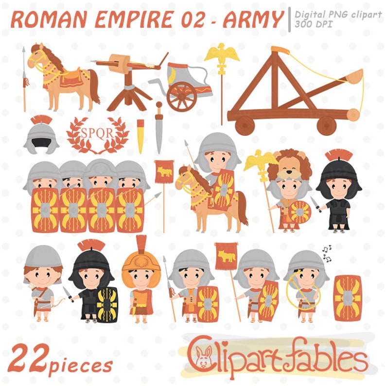 ANCIENT ROMAN ARMY Clipart, Roman Empire, Shield Wall, Siege Engine ...