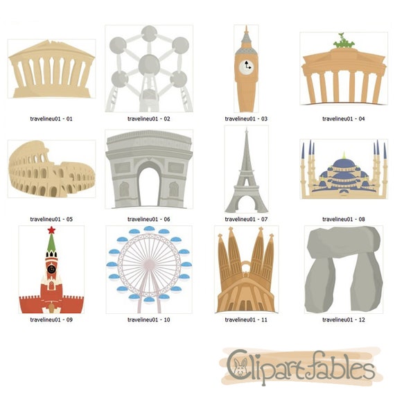 Europe Landmarks Clipart