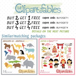ORIGAMI ANIMALS Clipart, Farm Animals, Japanese Origami Papers ...