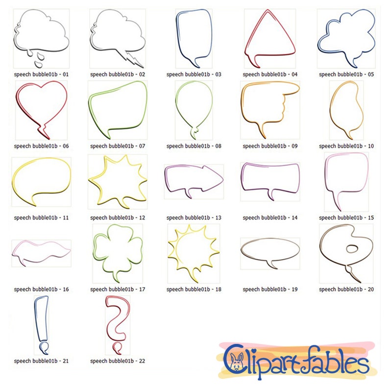 SPEECH BUBBLE Clipart, Colorful Text Bubbles, Comic, Chat, Talk Bubbles ...