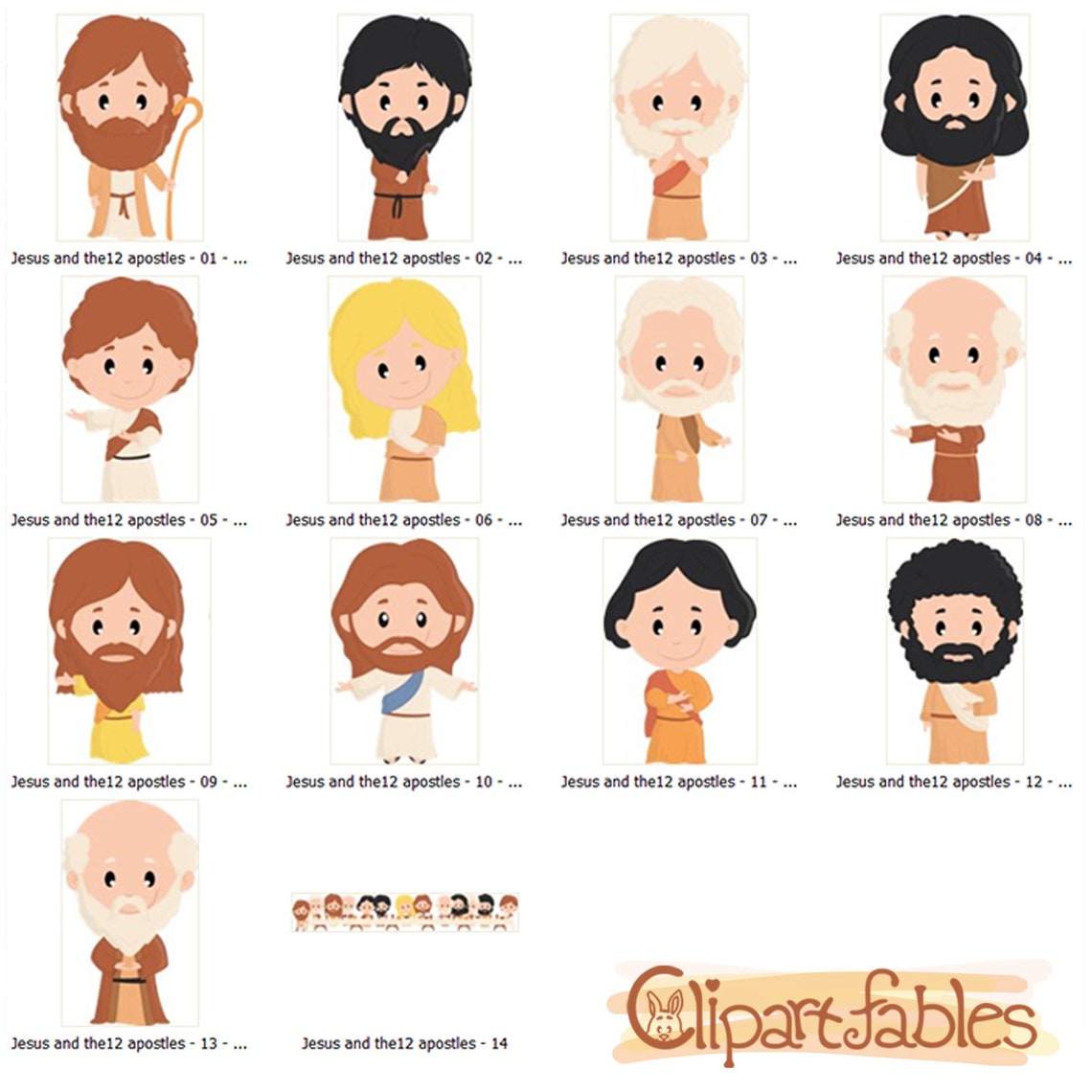 JESUS and the 12 APOSTLES Clipart the Last Supper - Etsy Australia