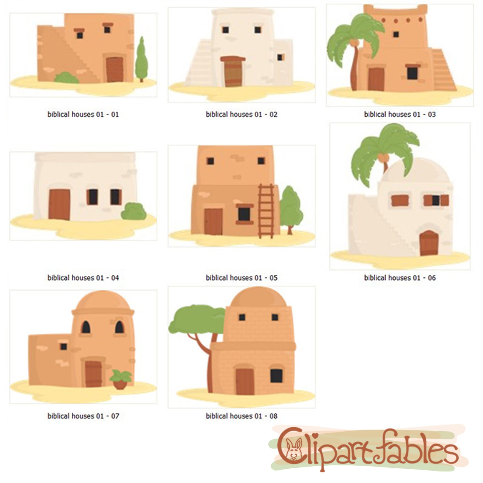 BIBLE HOUSES Clipart - Biblical Homes, Ancient Houses, Bible-based ...
