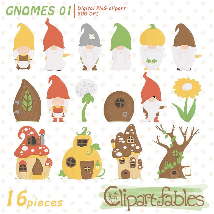 Gnome House Clipart Scrapbook