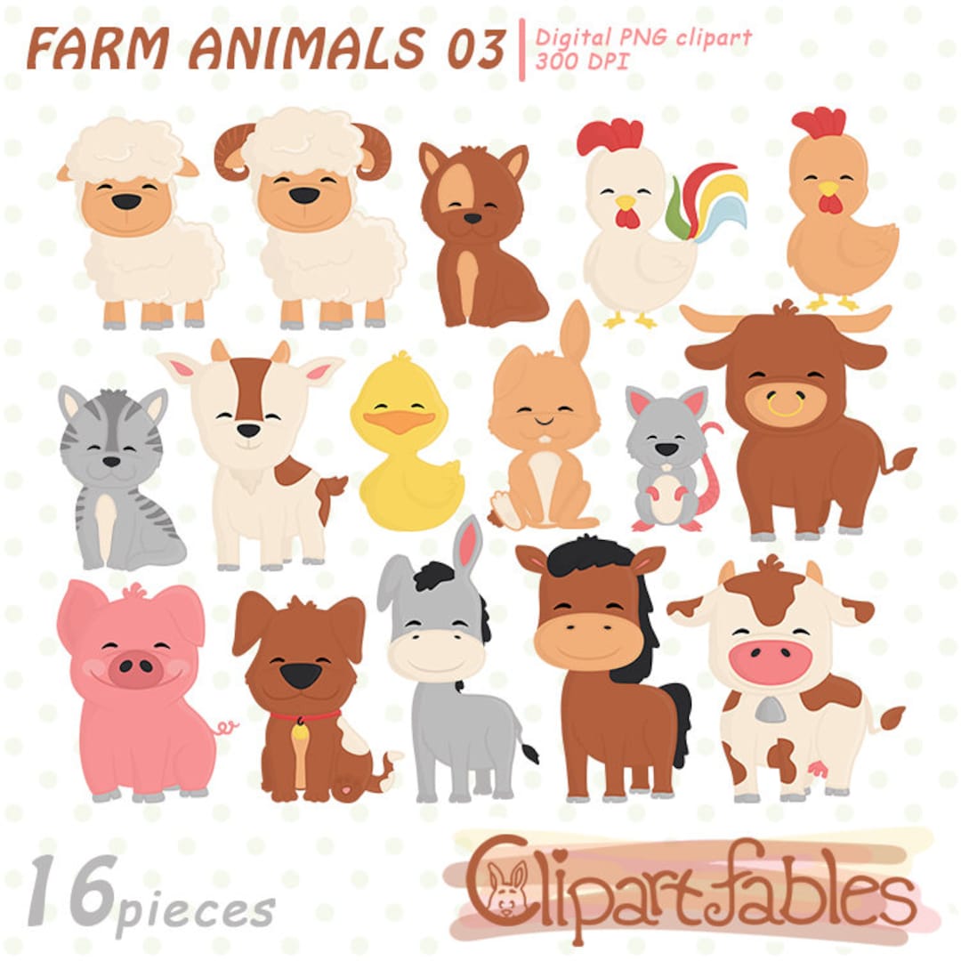 FARM Animals, Baby Animals, Pink Pig Clipart, Barnyard Clip Art, Horse ...