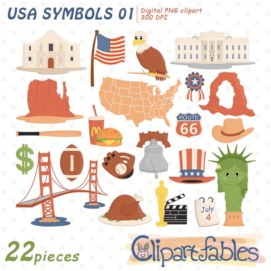 USA National Symbols Clipart, Travel, United States of America, USA ...