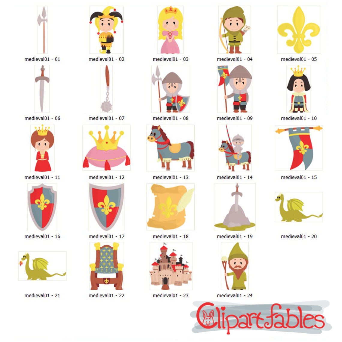 MEDIEVAL Clipart Fairy Tale Clip Art Arthur Clipart Boy - Etsy UK