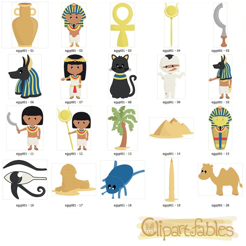 Cute ANCIENT EGYPT clipart Travel art Africa digital design | Etsy