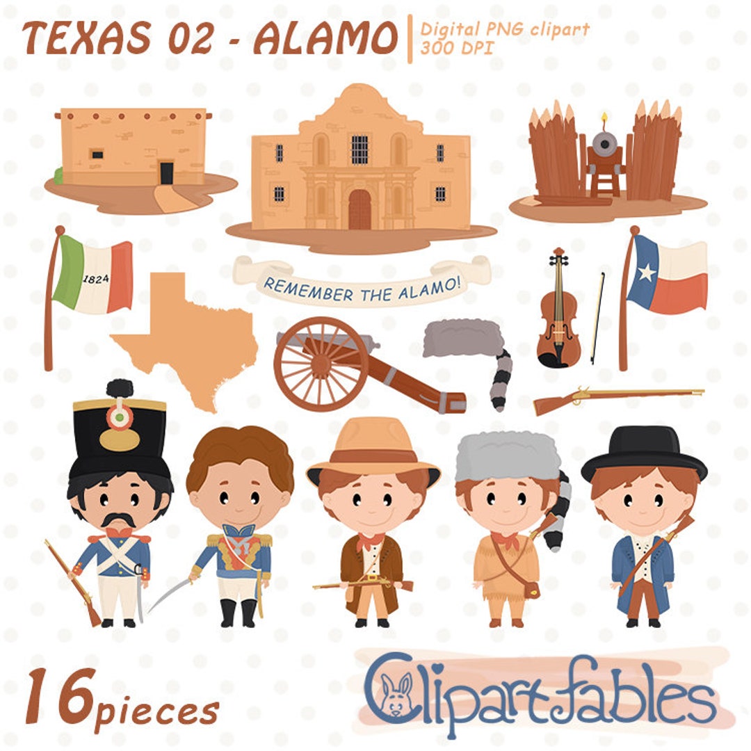 Battle of the ALAMO Clipart, Education, TEXAS History, the 13-day Siege ...