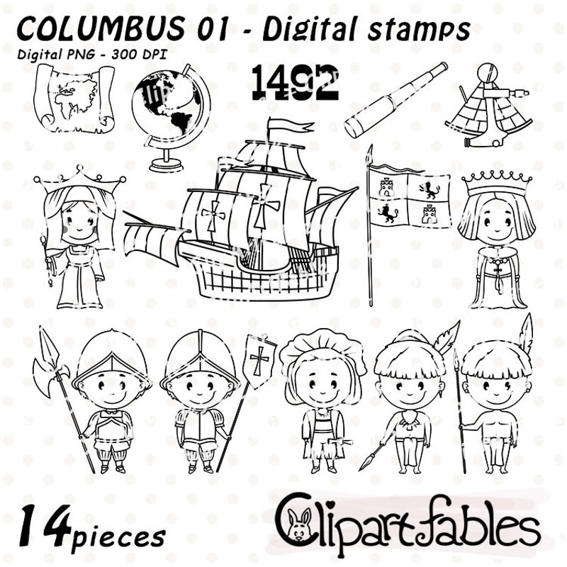 Columbus Day Clipart - Etsy