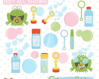 Blowing Bubbles Clipart Digital Art Set INSTANT DOWNLOAD Bubble Clipart ...