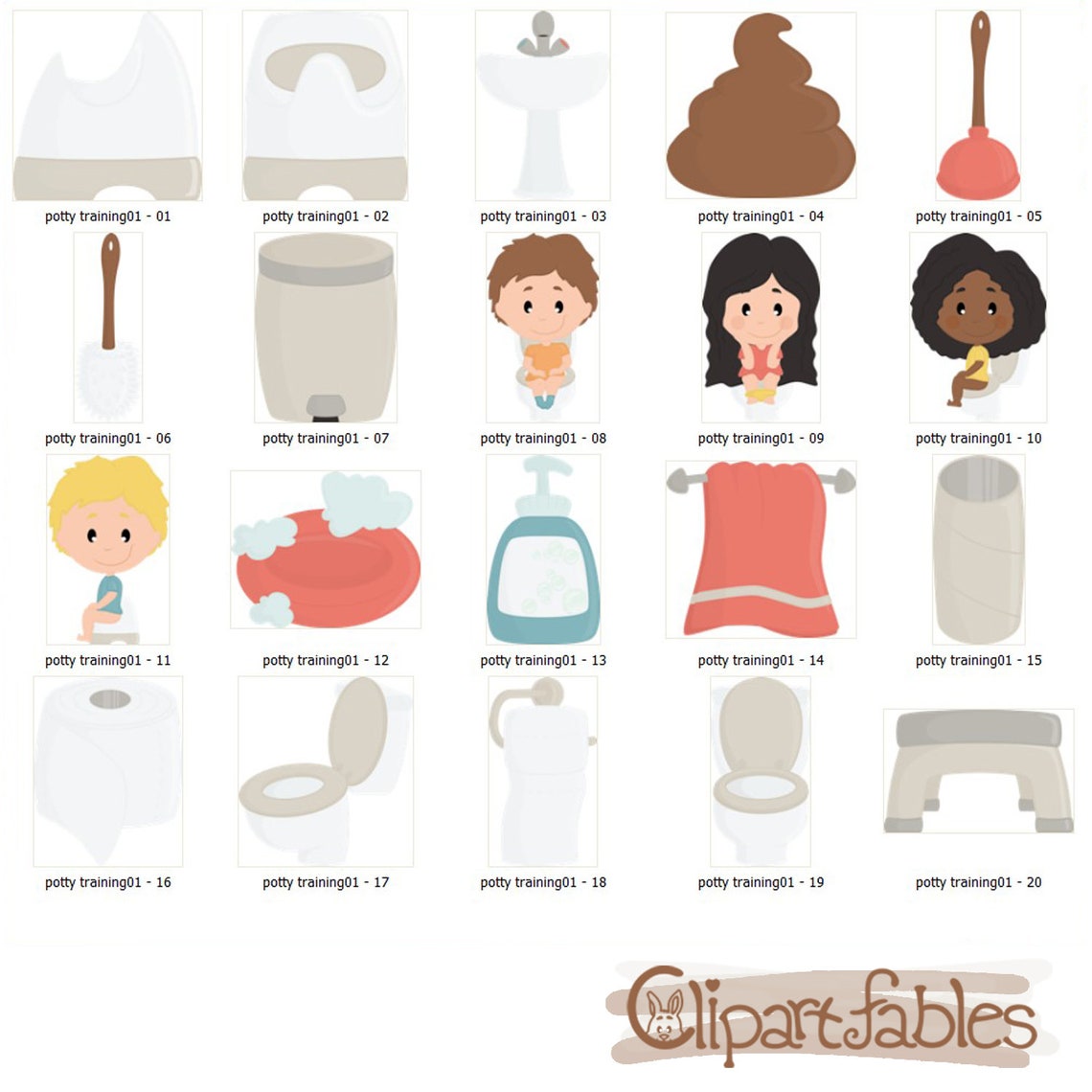 Cute POTTY TRAINING Clipart Education Clip Art Poop Toilet - Etsy UK