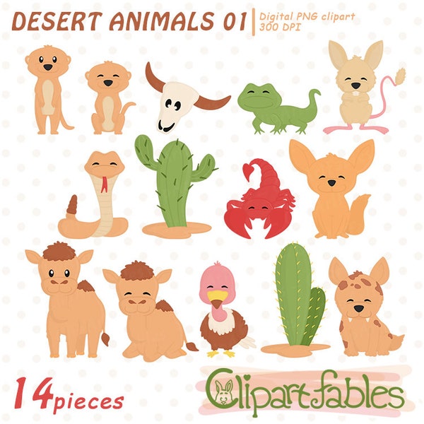 Desert Animals Clip Art - Etsy