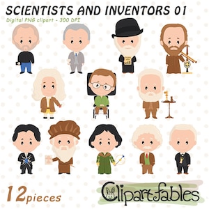 MEN'S HISTORY Clipart, SCIENTIST and Famous Inventors, Men in Current ...