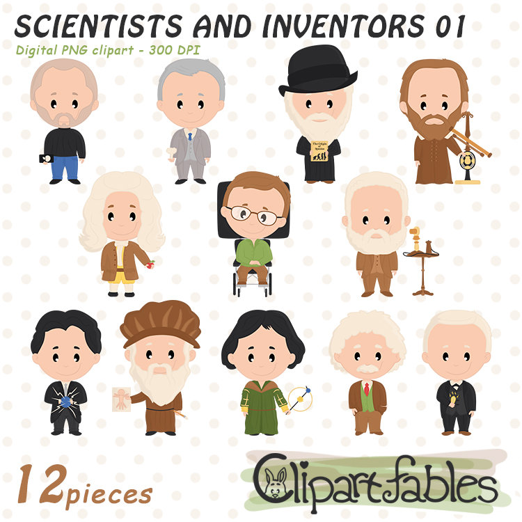 MEN'S HISTORY Clipart SCIENTIST and Famous Inventors Men - Etsy