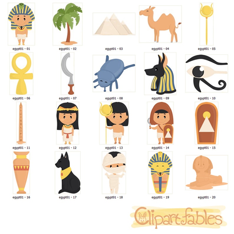 Cute ANCIENT EGYPT Clipart Travel Art Africa Digital Design - Etsy