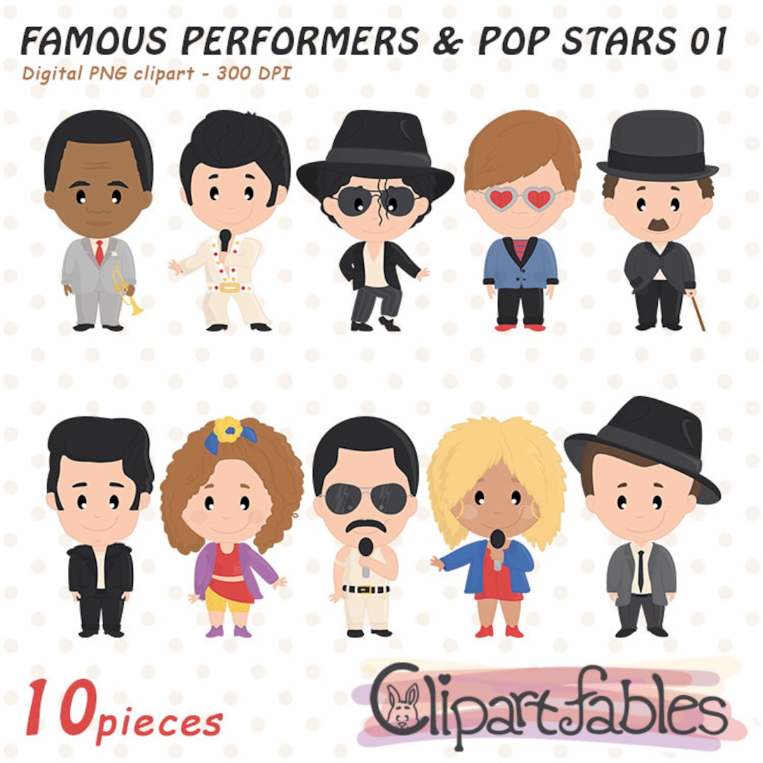 FAMOUS ICONS and Pop/stars Clipart, Performers, Star Characters, Movie ...