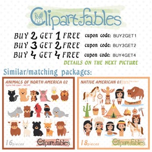 NORTH AMERICAN ANIMALS Clipart, Usa Wildlife, Woodland Clipart ...