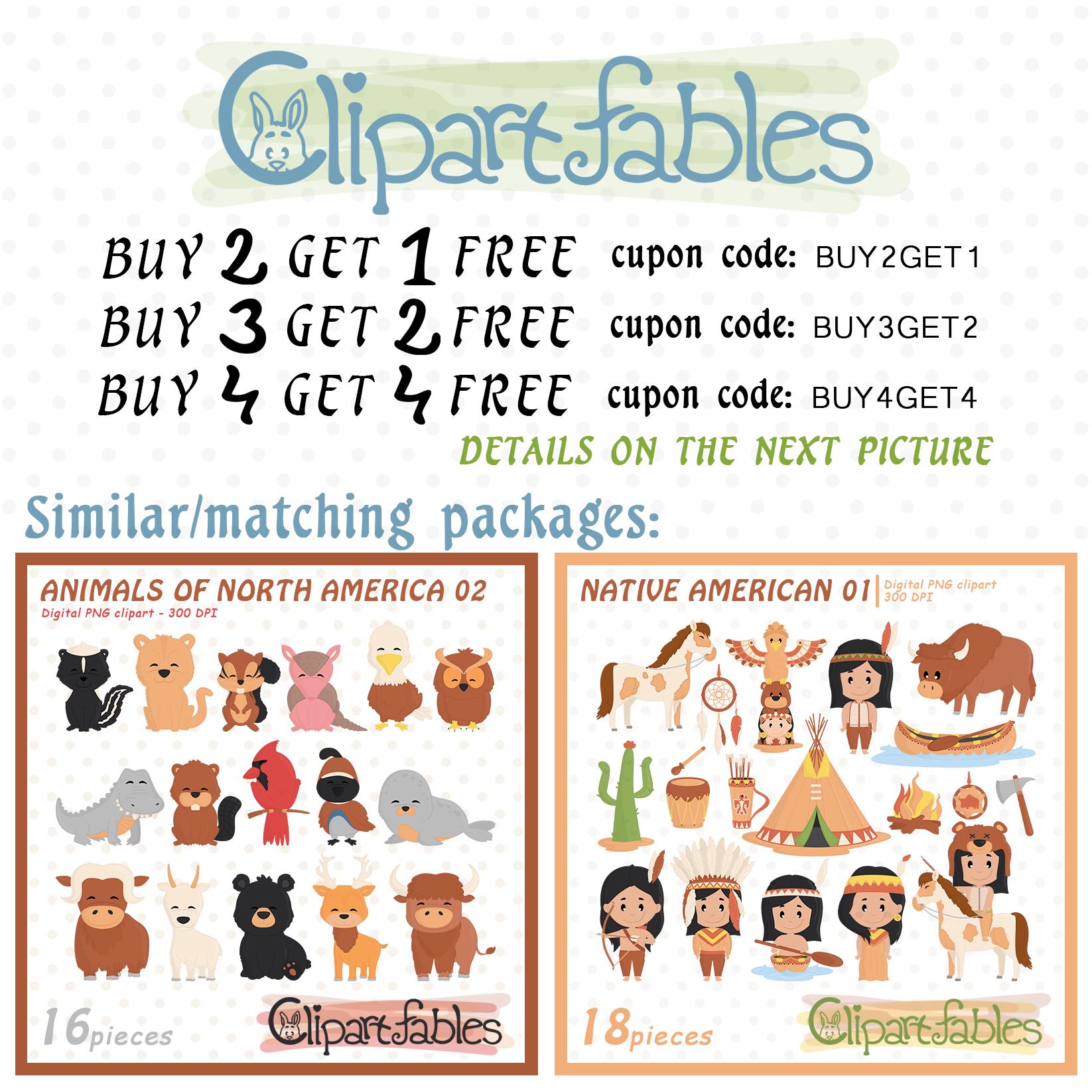 NORTH AMERICAN ANIMALS Clipart, Usa Wildlife, Woodland Clipart ...