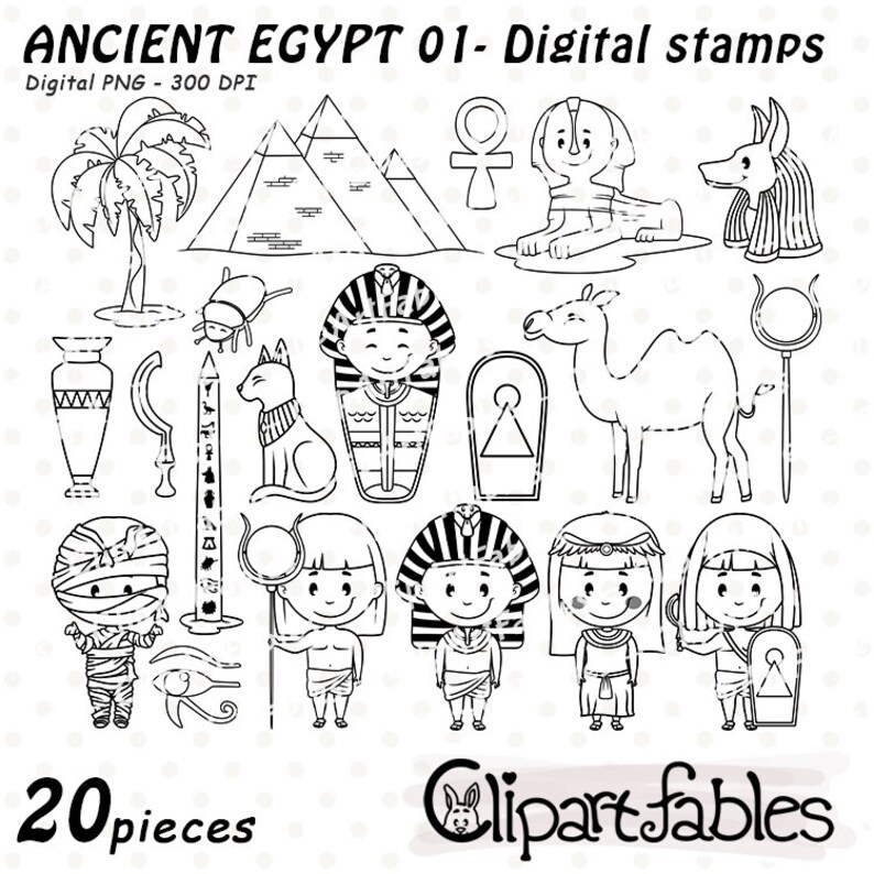 ANCIENT EGYPT Digital Stamps, Eye of Horus, Africa Digital Design ...