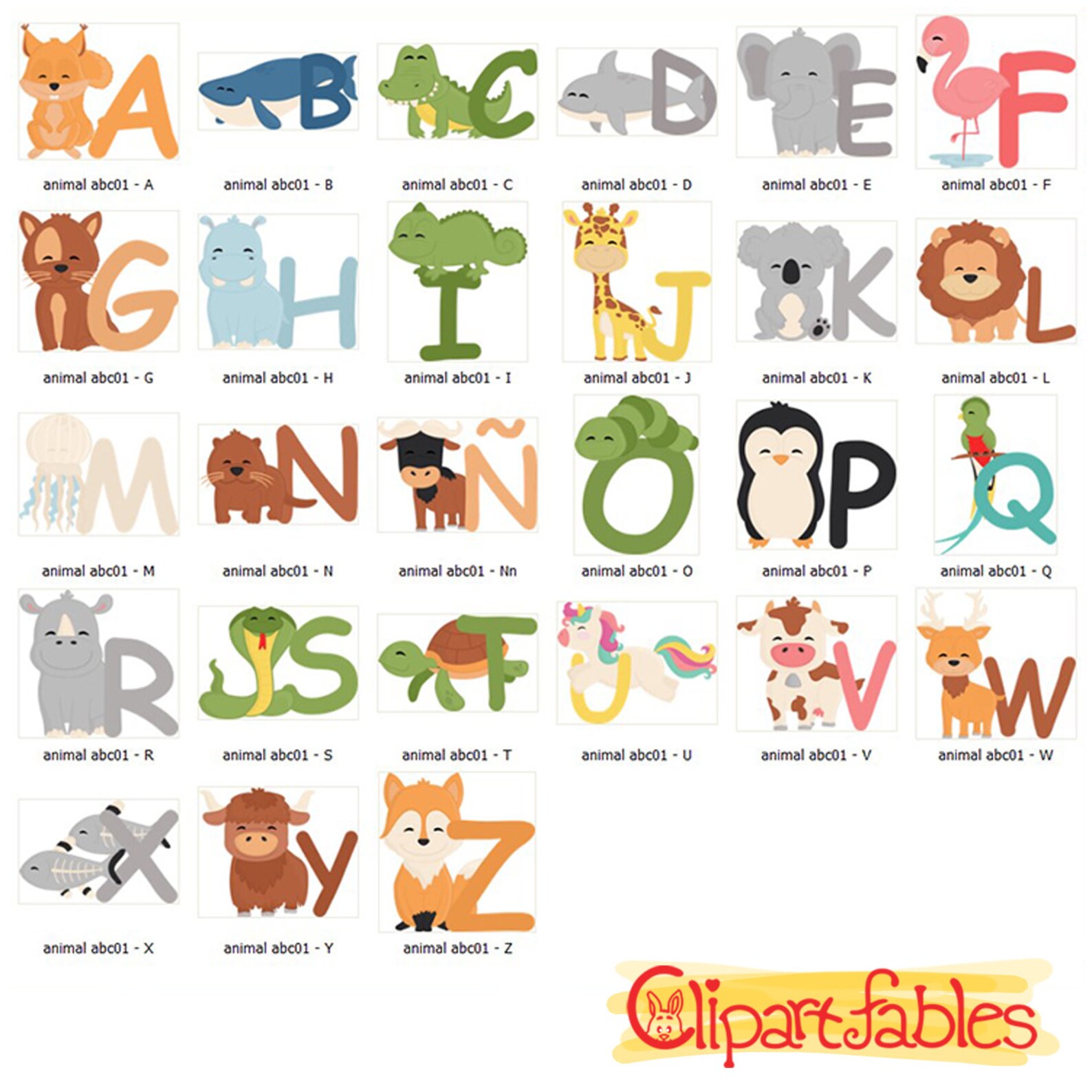 Español Animal Alfabeto, En Español, Spain Clipart, Spanish ABC, A to Z ...