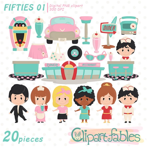 50s Clipart - Etsy