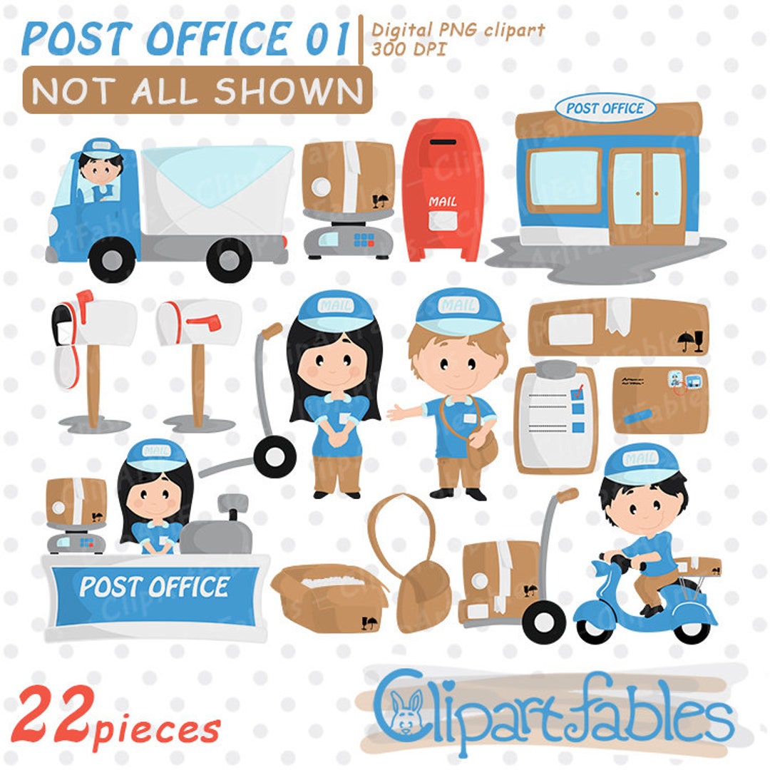 POST OFFICE Clipart, Stamp Clip Art, Postage Letters, Envelope, Mail ...