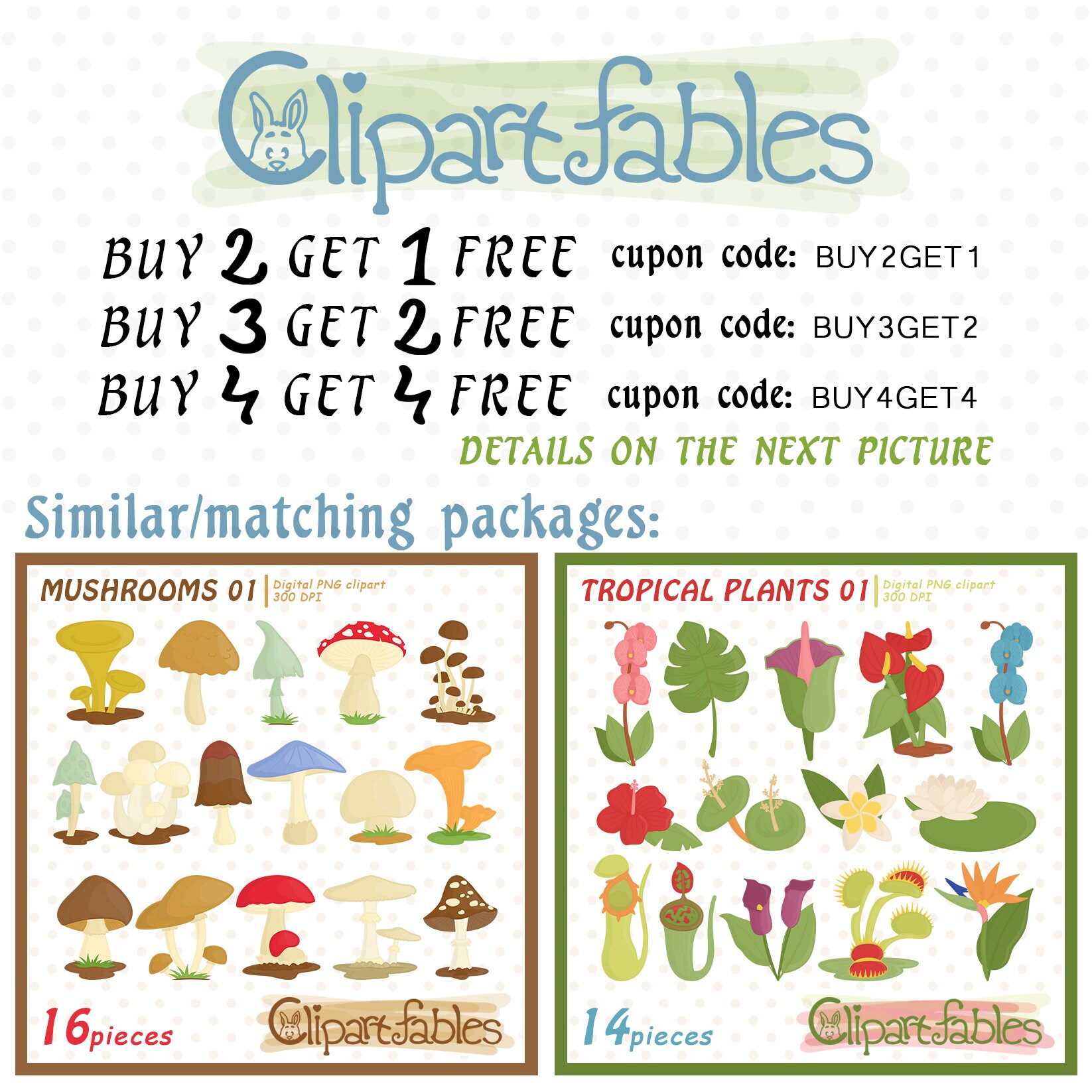 MUSHROOM Clipart, Fungi, Fungus Clip Art, Colorful Mushrooms INSTANT ...