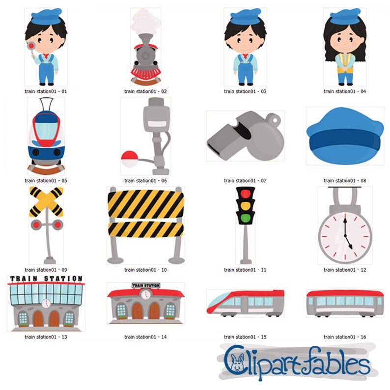Cute TRAIN CONDUCTOR Clipart, Train Birthday Party, Railroad, Tracks ...
