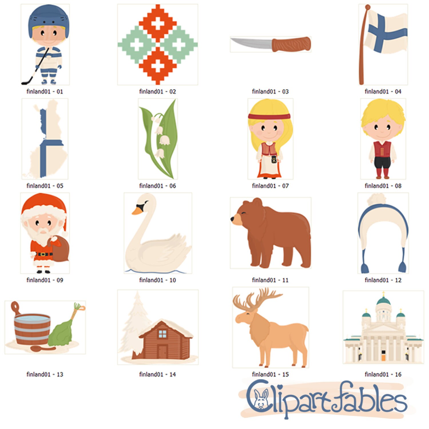FINLAND Clipart, Scandinavian Clip Art, North Europe, Travel - INSTANT ...