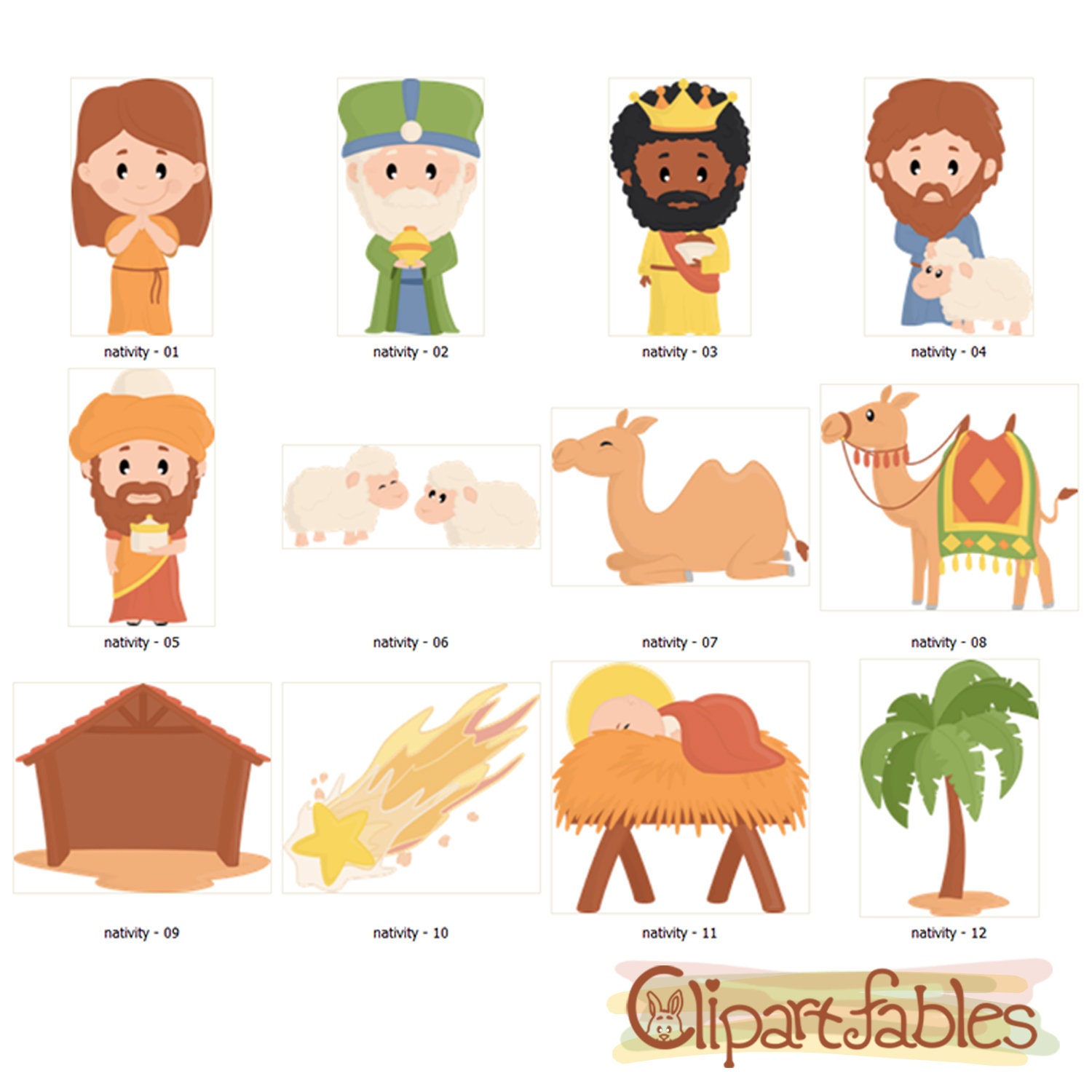 NATIVITY Clipart, Biblical Story, Birth of Jesus, Christmas Time, Baby ...