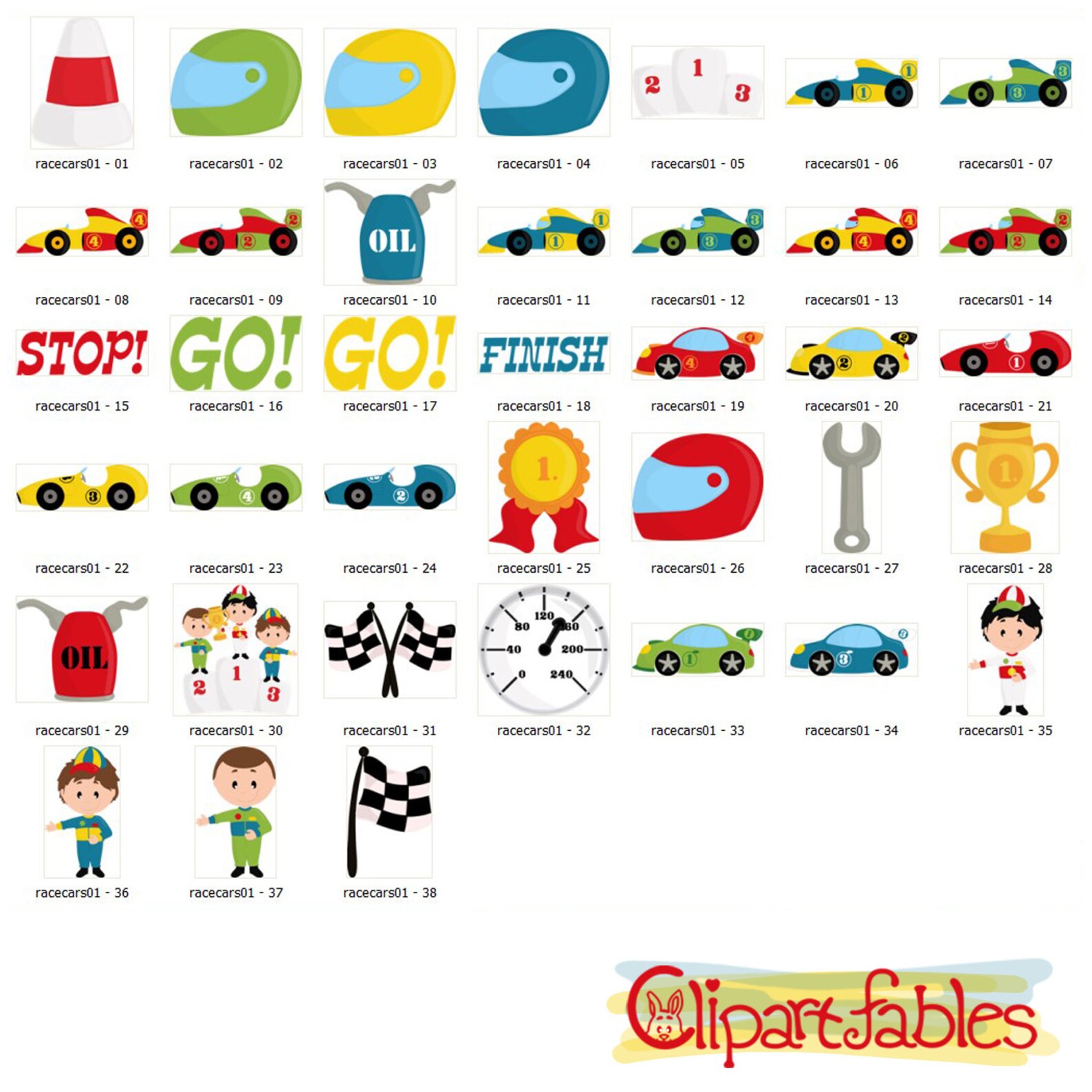 Cute RACE CAR Clipart Racing Party Sport Printable Race Car | Etsy