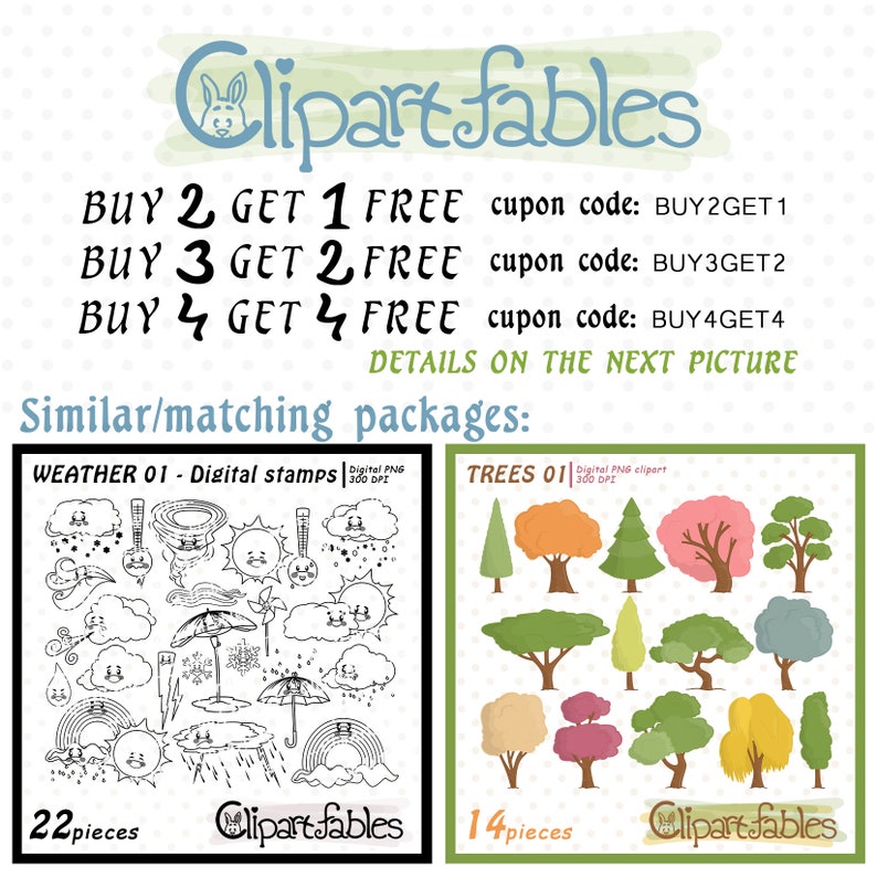 KAWAII WEATHER Digital Stamps, Cloud Outline, Weather Line Art ...