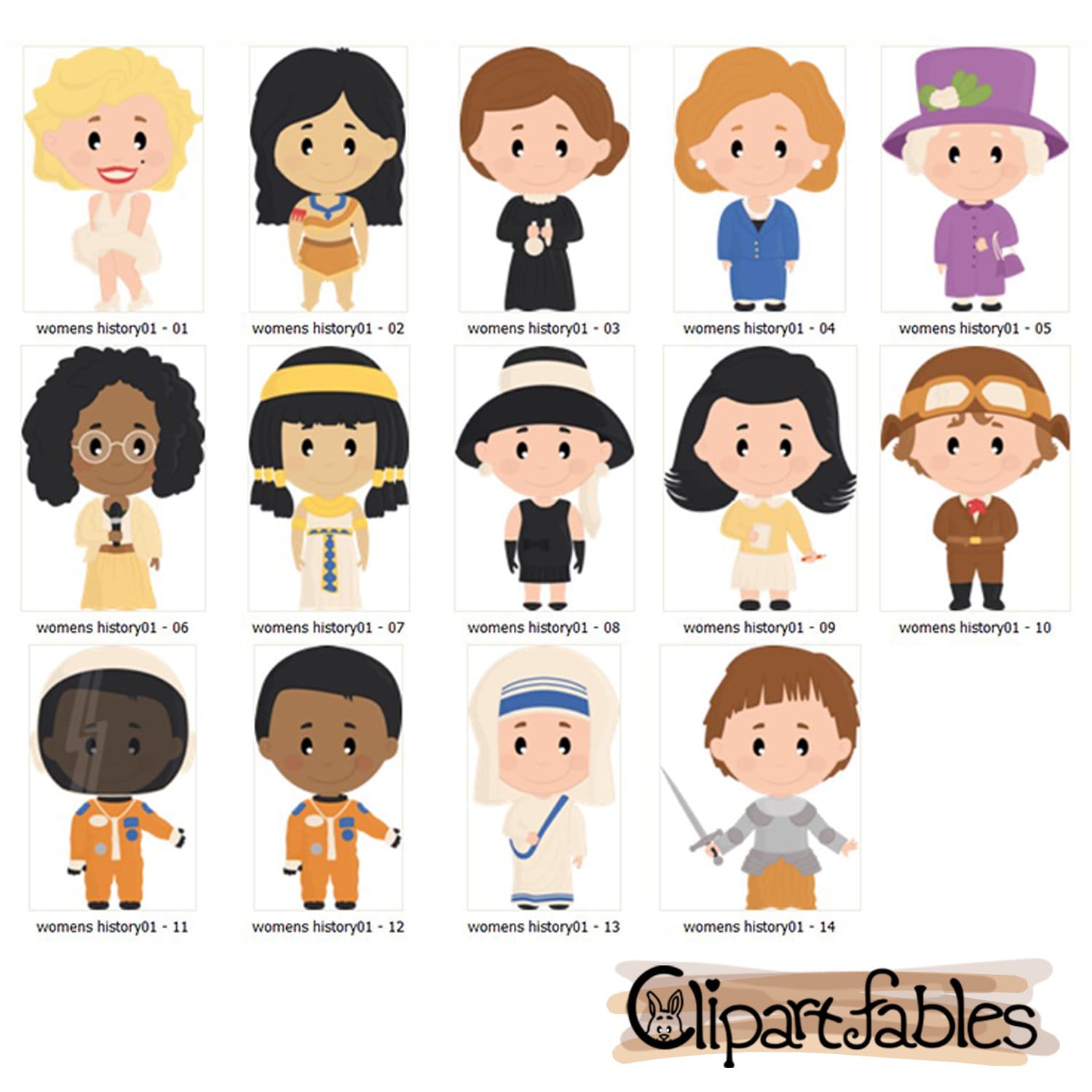 WOMEN'S HISTORY Clipart, Women in Current Events, Female Role Models ...