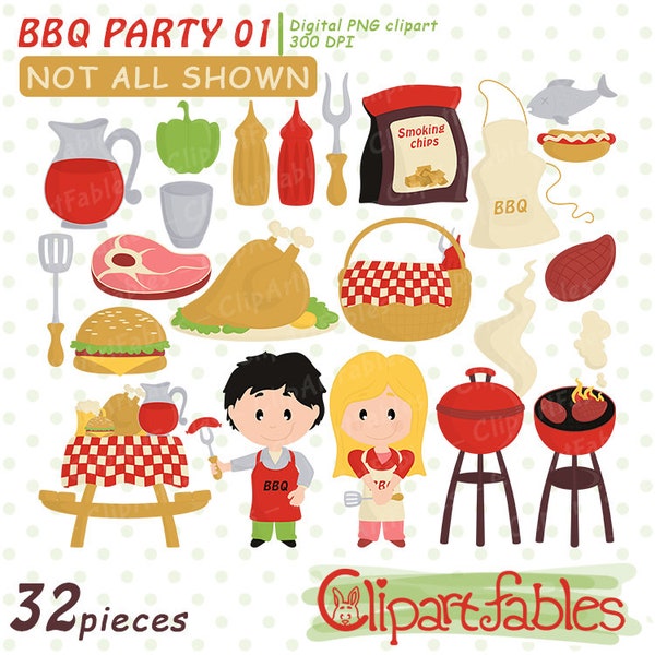 Barbecue Clip Art - Etsy