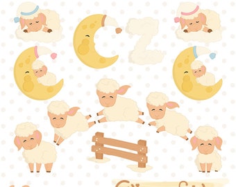 Sleep Sheep Clip Art - Etsy