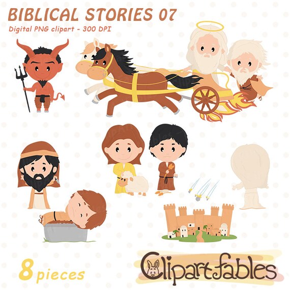 BIBLICAL STORIES Clipart Holy Bible Christian Art Elijah | Etsy