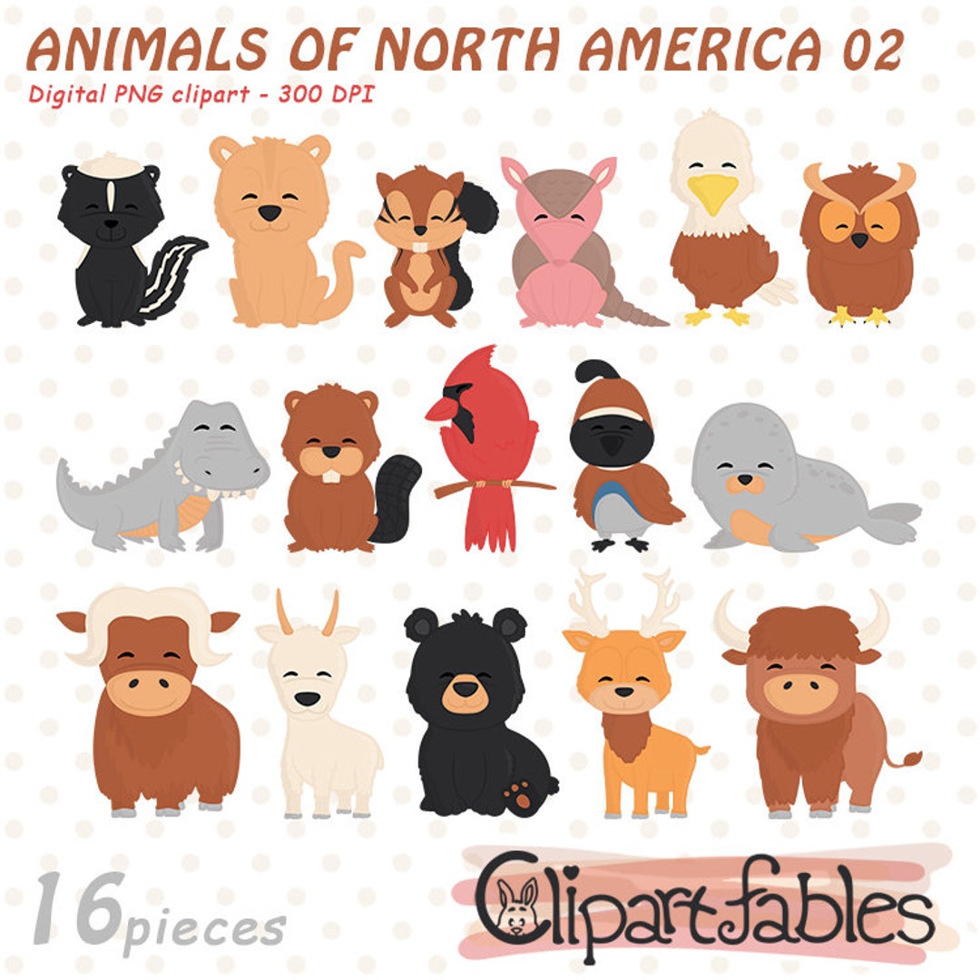 ANIMALS Clipart, North America Wildlife, Woodland Animals Clip Art ...