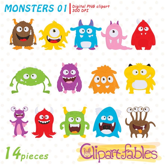 Monsters Halloween Border Clip Art