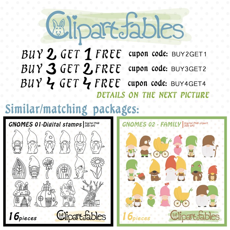 GNOME FAMILY - Digital Stamps, Colouring, Cute Woodland Gnomes, Forest ...