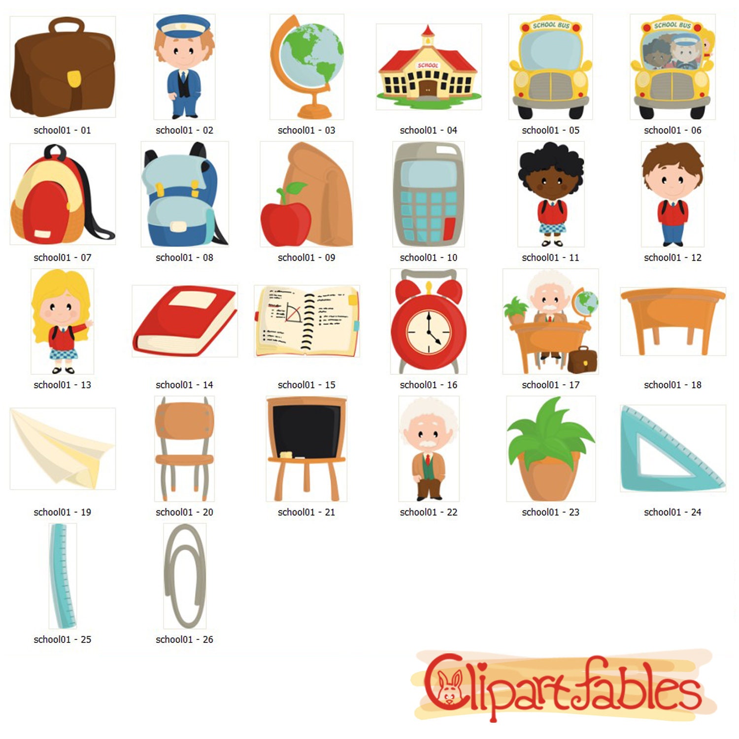 Cute BACK to SCHOOL Clipart, Educational Clip Art, Teacher Art ...
