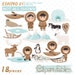 Cute ESKIMO Clipart North Pole Igloo Arctic Art INSTANT - Etsy UK