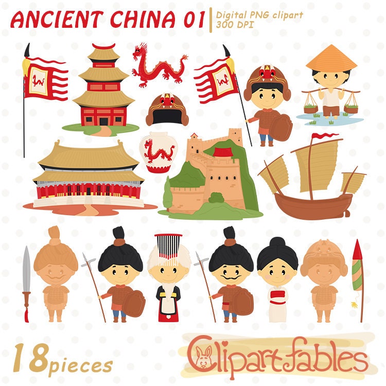 ANCIENT CHINA Clipart, Chinese History, Terracotta Army Design ...