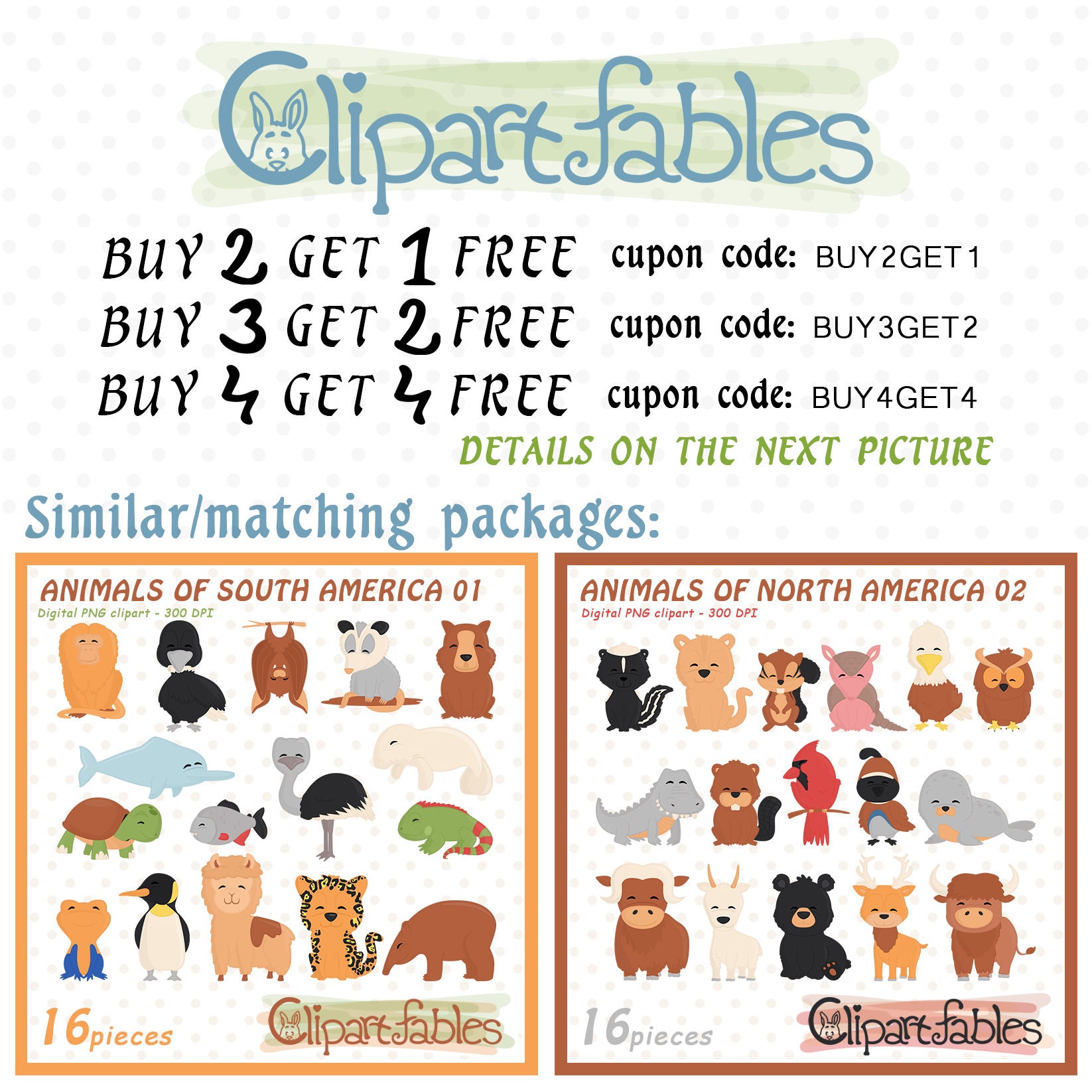 Cute RAINFOREST ANIMALS Clipart, Wild Animals Clip Art, Jungle ...
