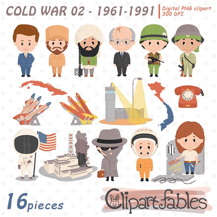 Cute Cold War Clipart Volume 2, Vietnam War Cuban Crisis and Berlin ...