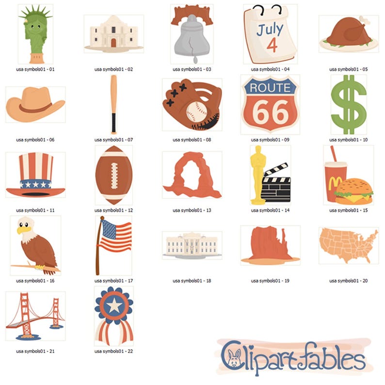 USA National Symbols Clipart, Travel, United States of America, USA ...